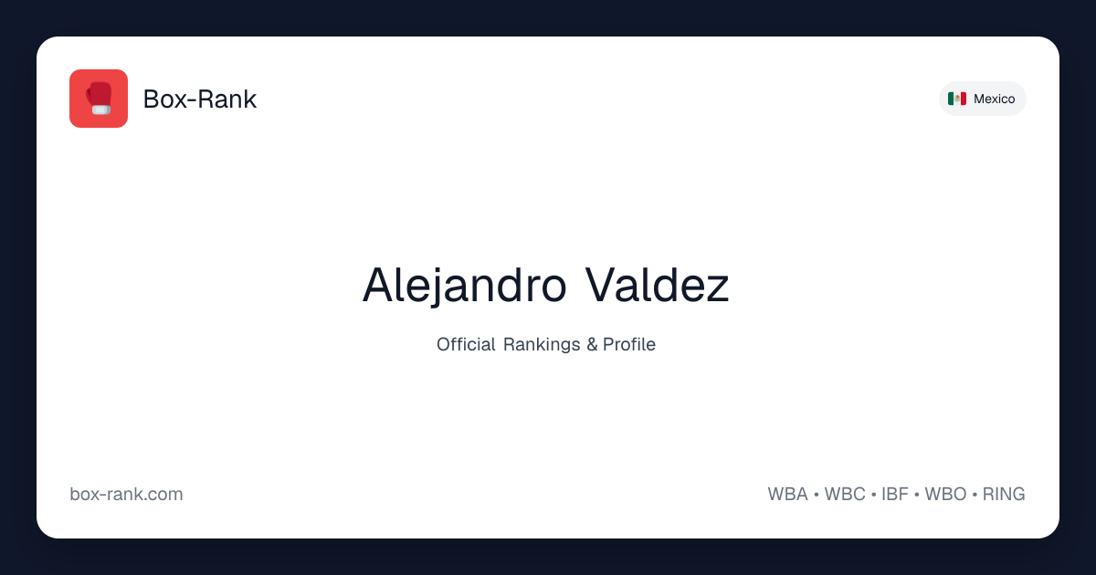 Alejandro Valdez | Super Bantamweight Boxing Profile | Box-Rank
