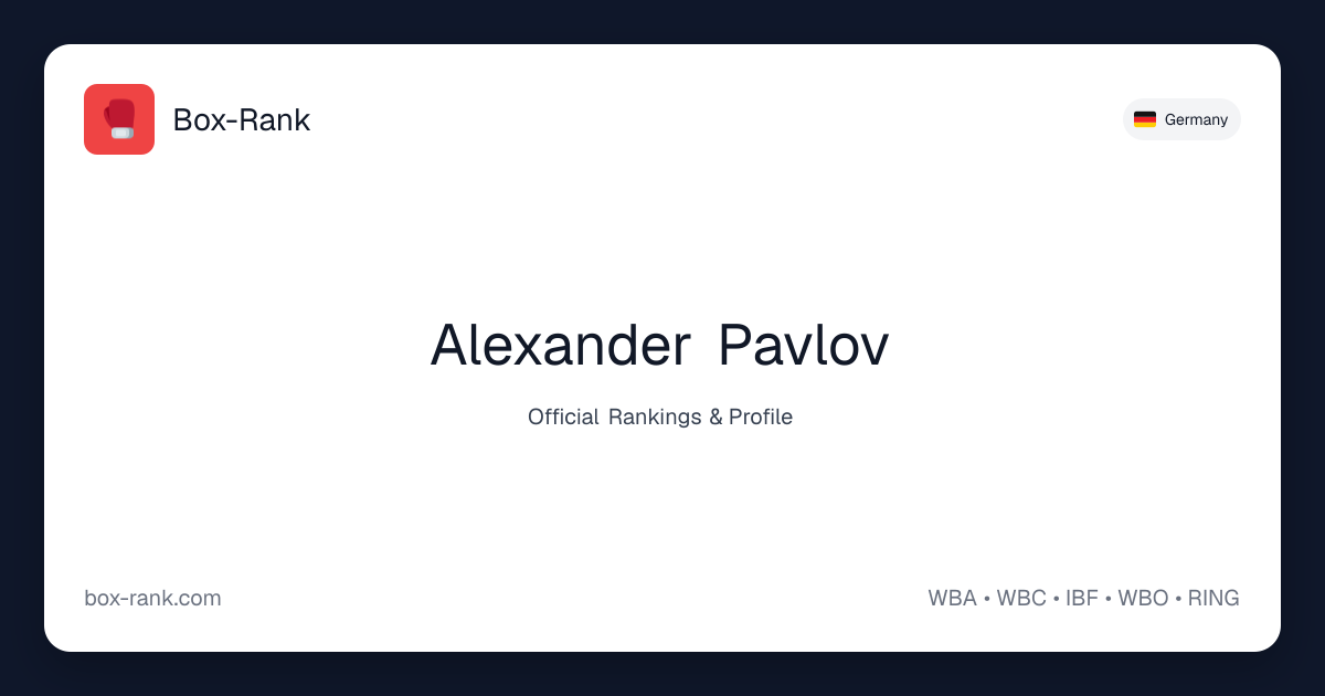 Alexander Pavlov - Boxing Rankings