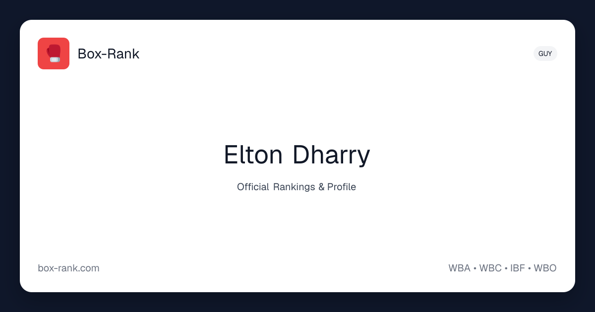 Elton Dharry - Boxing Rankings