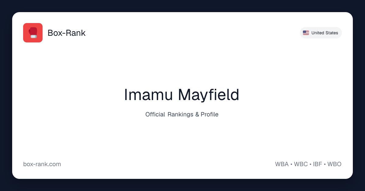 Imamu Mayfield - Boxing Rankings