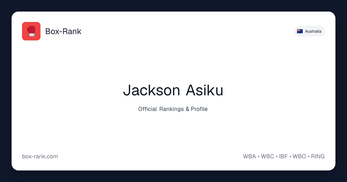 Jackson Asiku | Featherweight Boxing Profile | Box-Rank