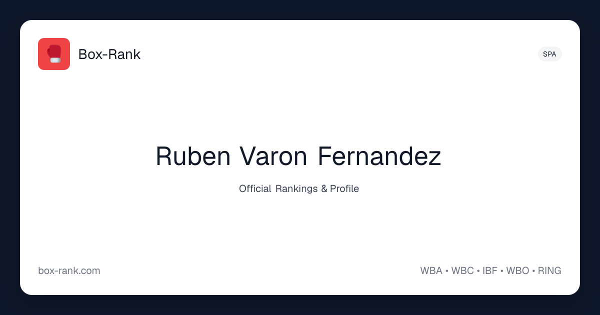 Ruben Varon Fernandez | Super Welterweight Boxing Profile | Box-Rank