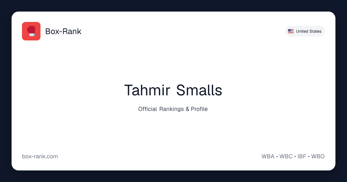 Tahmir Smalls | Welterweight Boxing Profile | Box-Rank