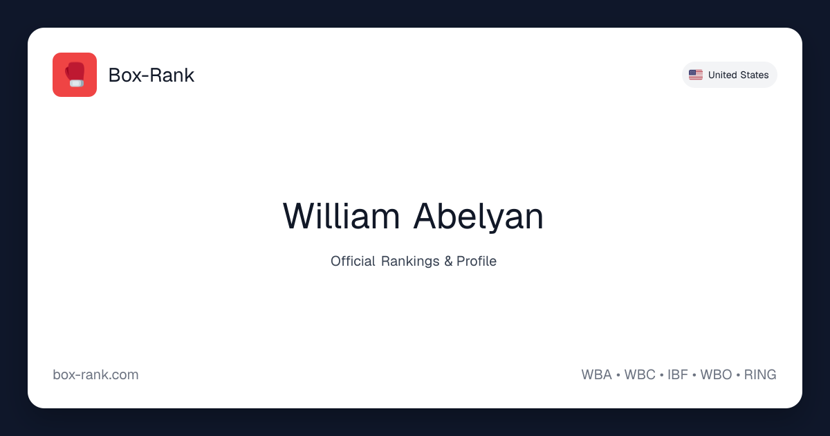 William Abelyan | Featherweight Boxing Profile | Box-Rank